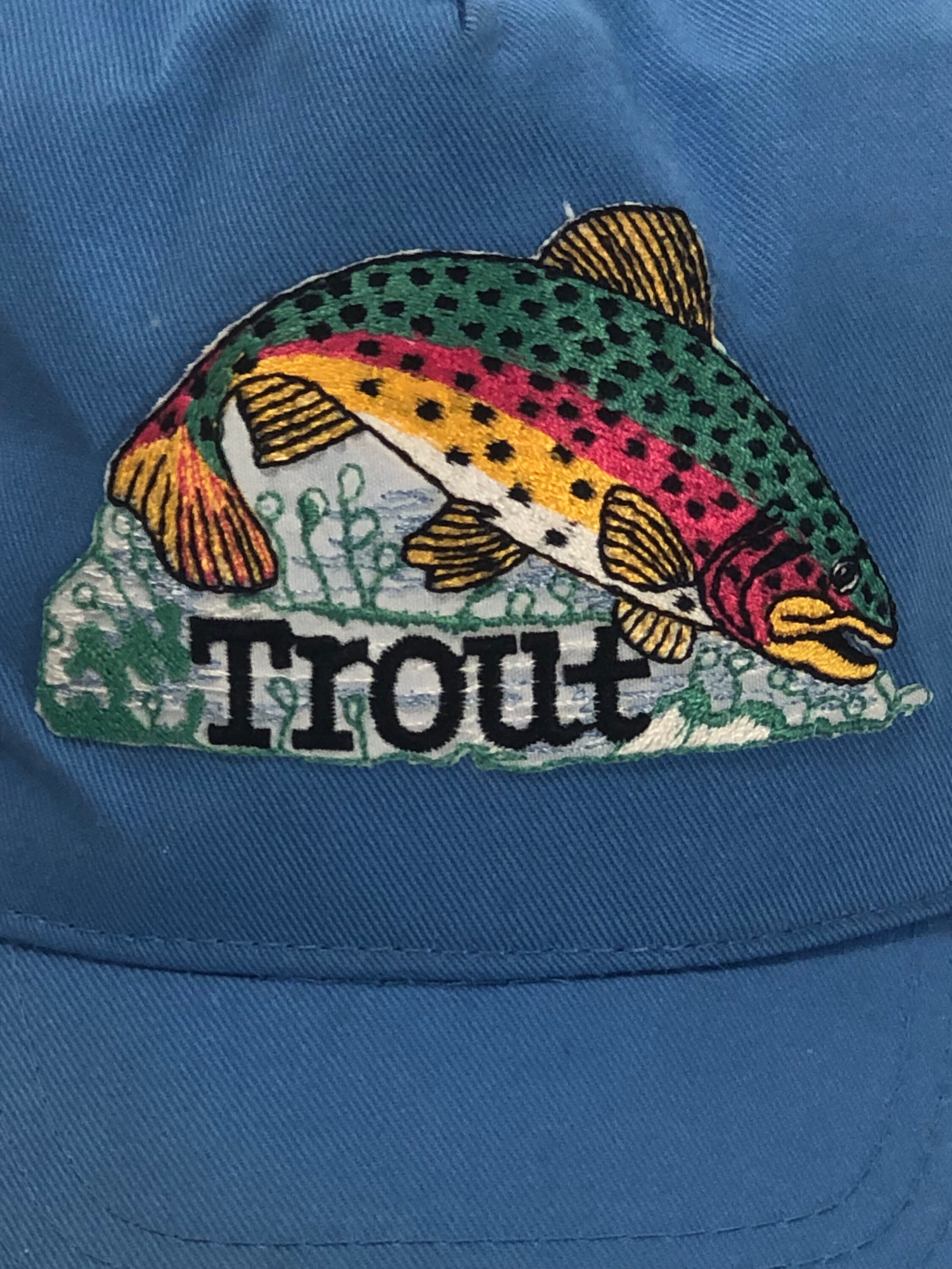 Vintage Rainbow Trout Patch Trucker Light Blue Baseball - Etsy