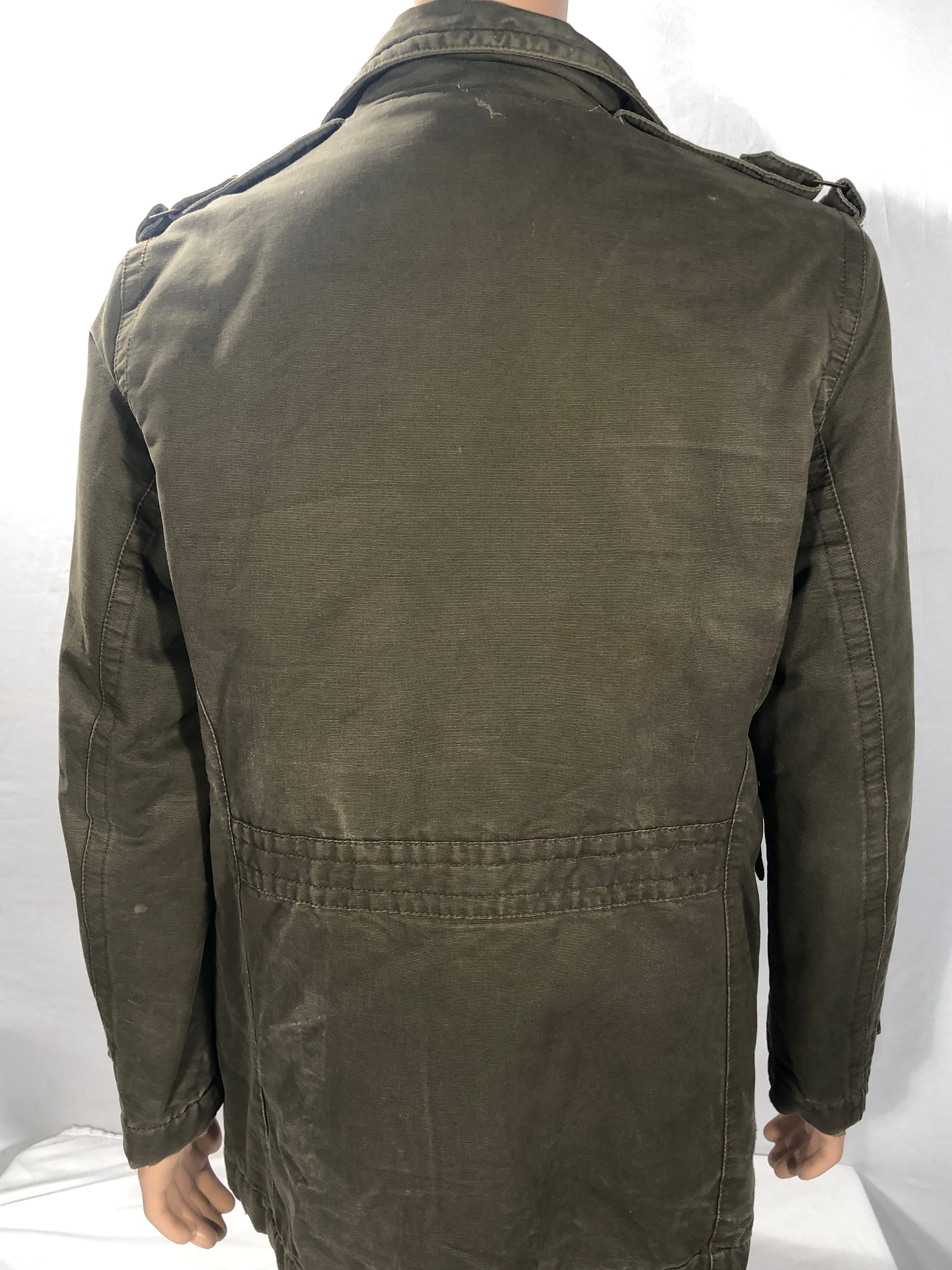 Vintage Mens MEXX Military Style Army Winter Coat Jacket With Wool ...