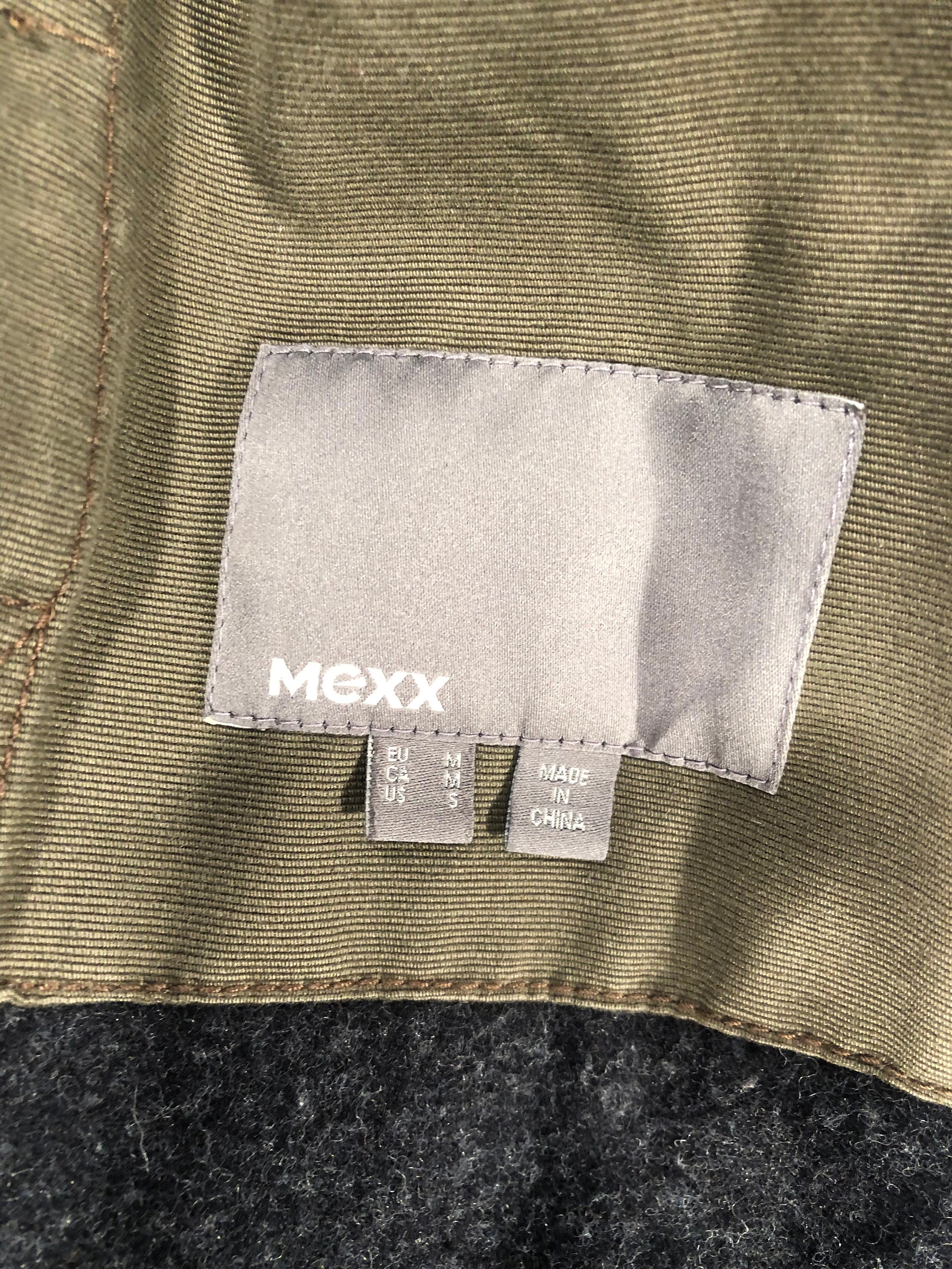 Vintage Mens MEXX Military Style Army Winter Coat Jacket With Wool ...
