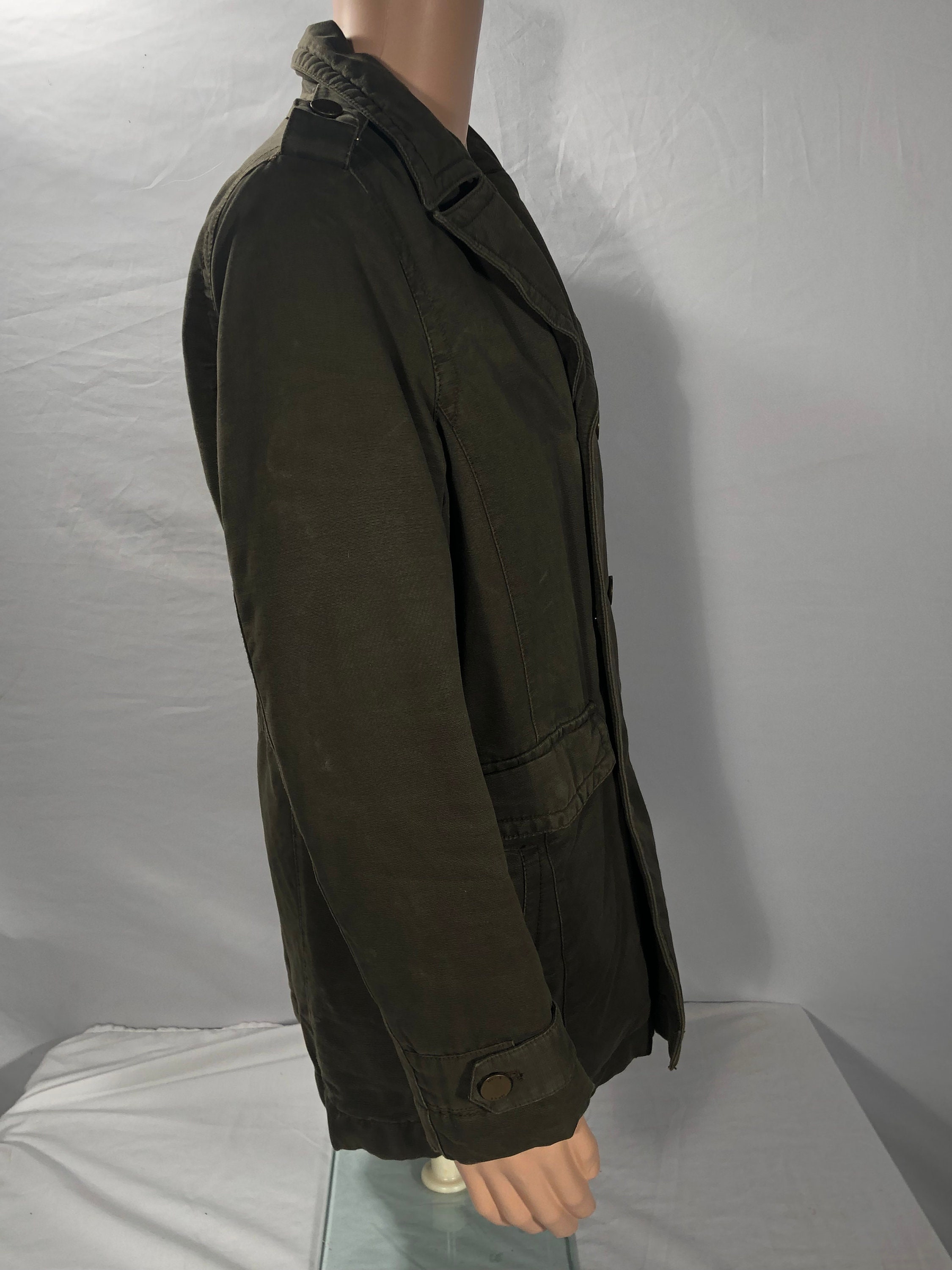 Vintage Mens MEXX Military Style Army Winter Coat Jacket With Wool ...