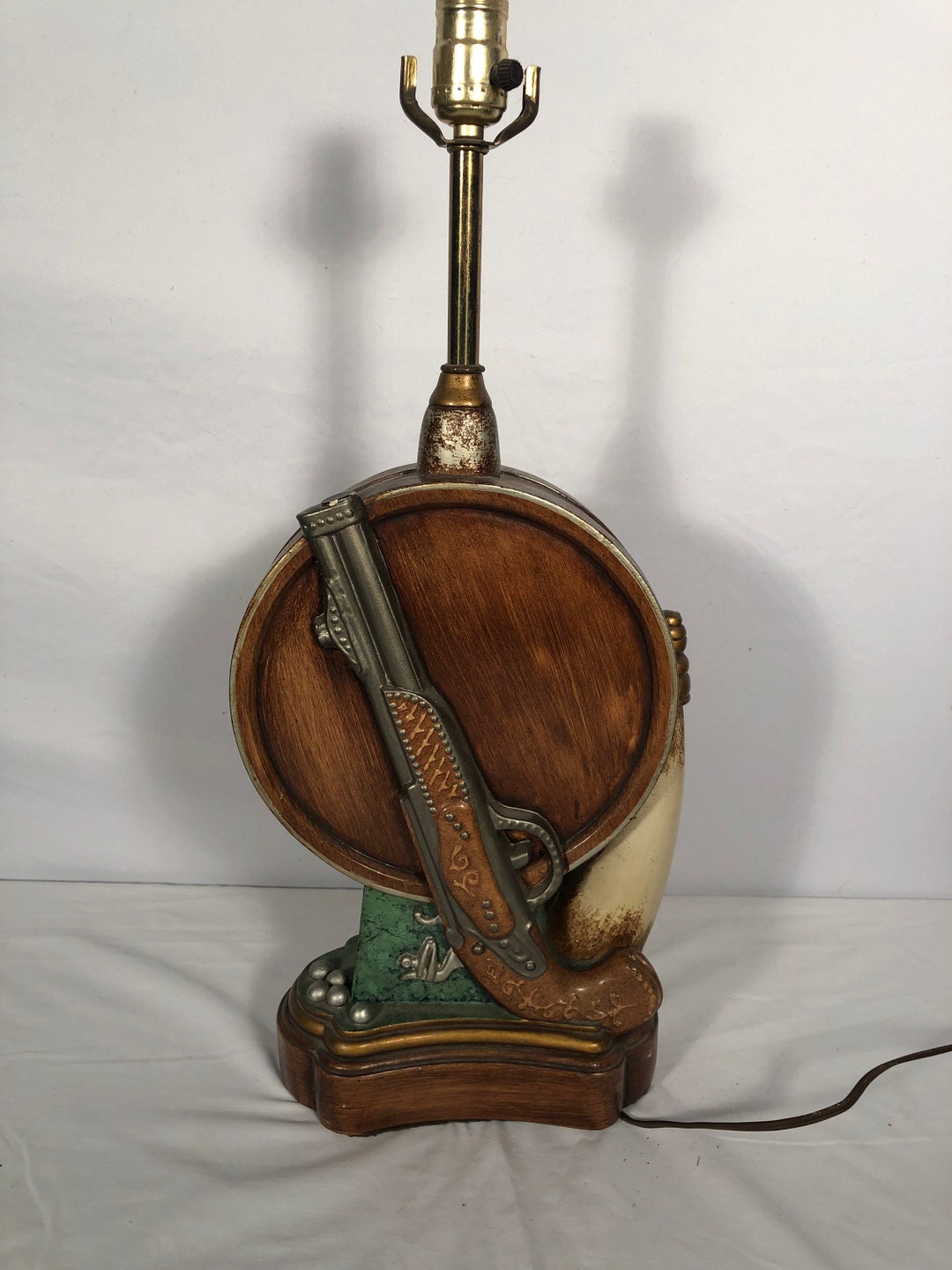 Vintage Cowboy Pistol Six Shooter Musket Gun Lamp by Fortune Lamp Co ...