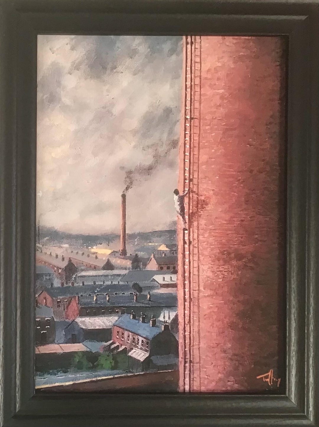 A4 Hand Finished Print Pete Tuffrey Industrial Northern Art Fred Dibnah ...