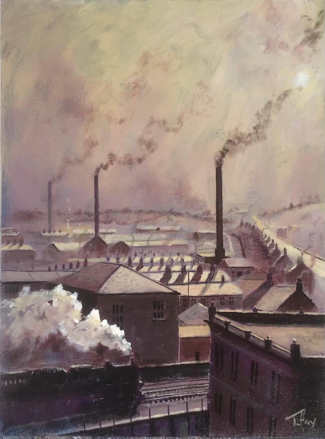 Original Painting Railway Train Northern Art Pete Tuffrey - Etsy UK