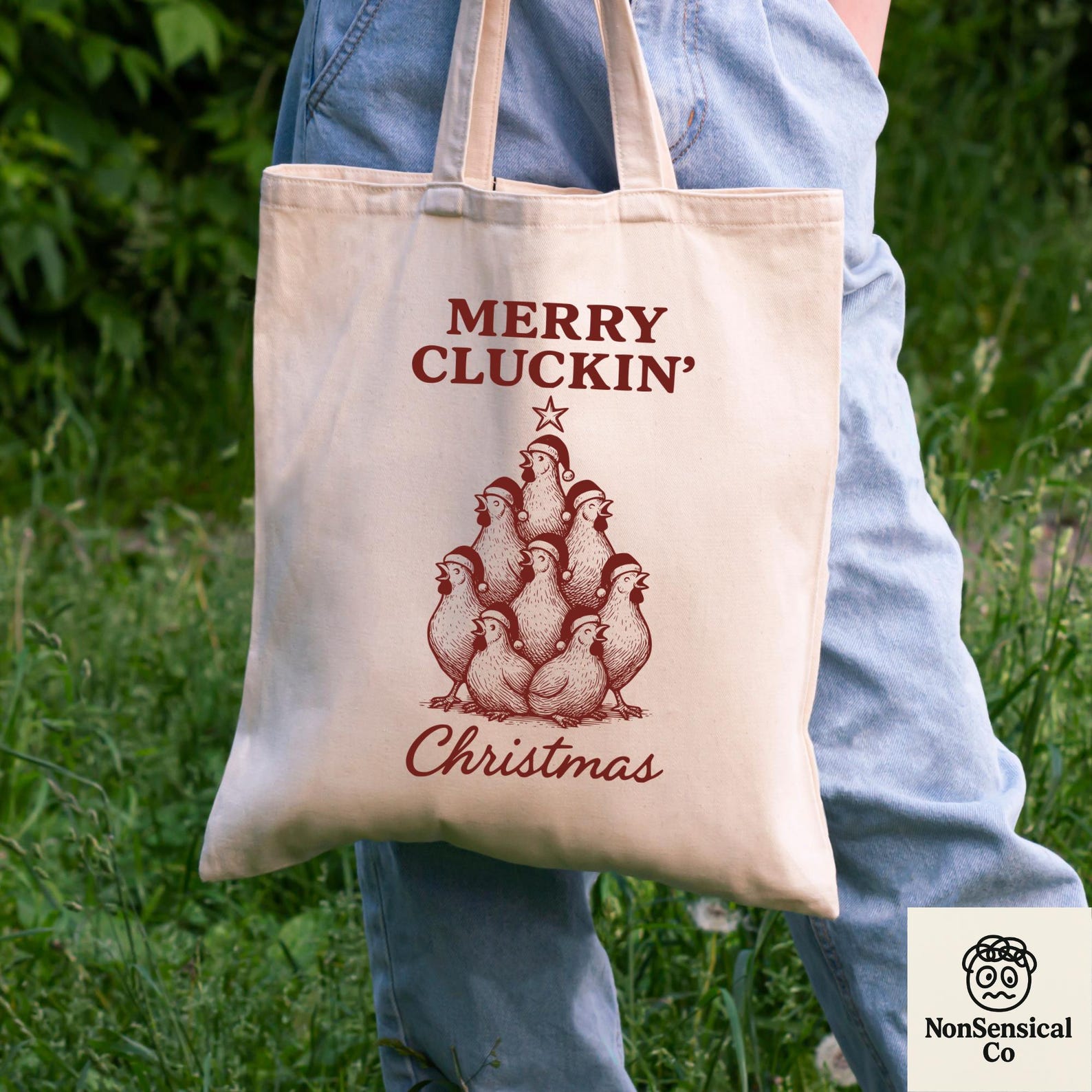 Funny Chicken Christmas Tree SVG – Farmhouse Holiday Design (digital ...