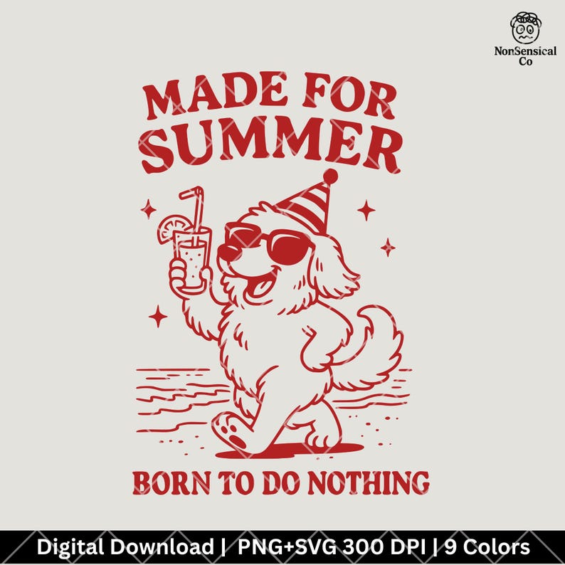 Lazy Beach Dog SVG | Summer Vibes Design (digital Download) - Etsy