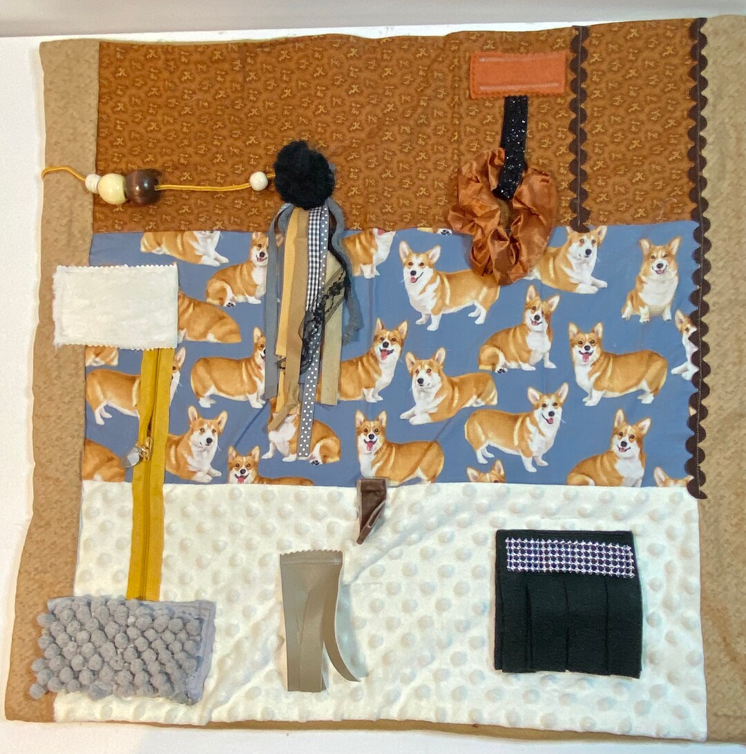 WELSH CORGI, Fidget Quilt, Occupational Therapy, 23”x 23”, by Restless ...