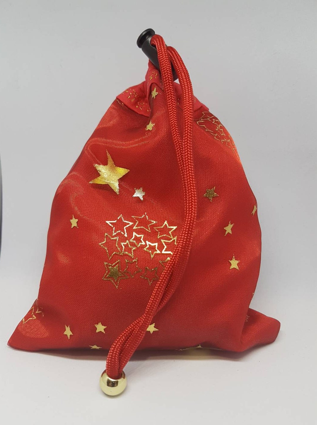 Bag Made From Sheer Red Fabric With Gold Stars - Etsy