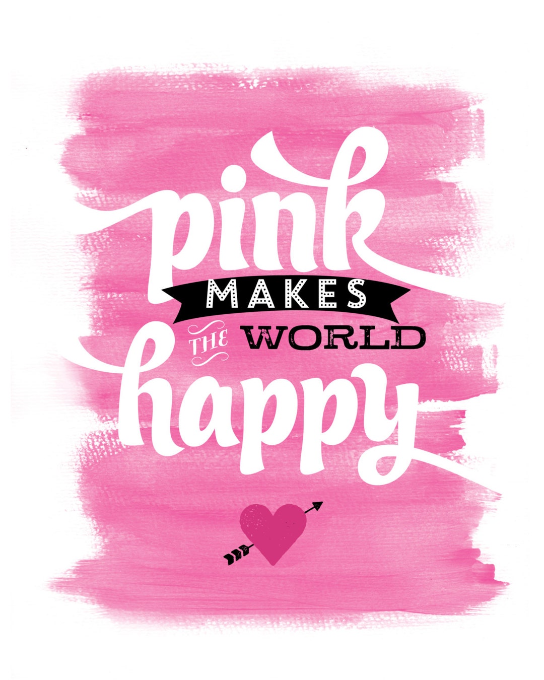 Pink Makes Me Happy Art - Etsy