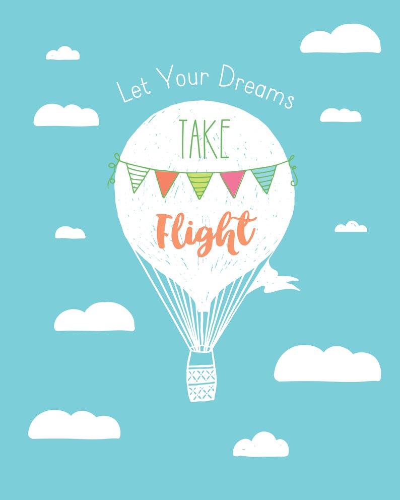 Let Your Dreams Take Flight Nursery Wall Art - Etsy UK