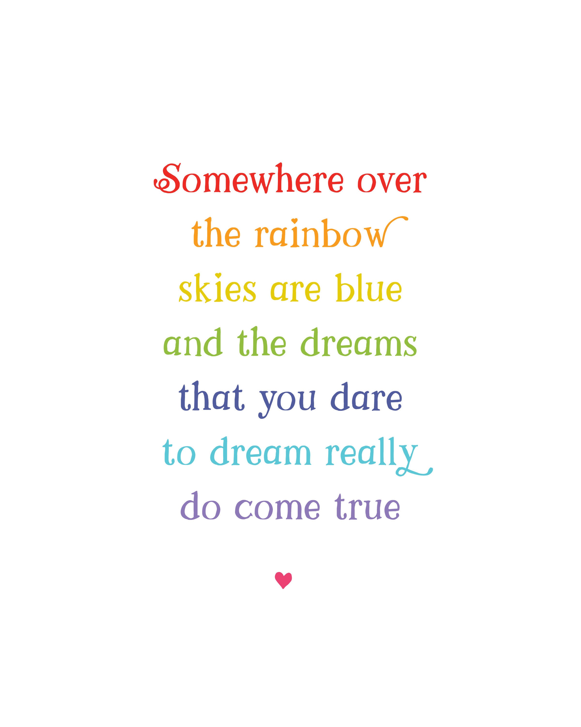 Somewhere Over the Rainbow Wall Art - Etsy