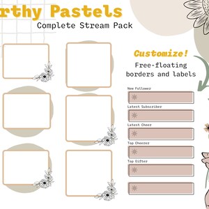 Earthy Pastels Animated Stream Overlay Pack - Features a Neutral, Boho ...