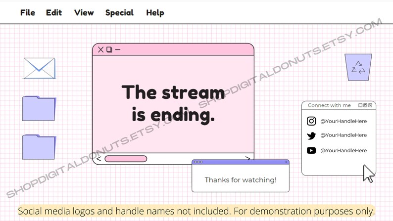 ANIMATED Simple Pastel Pink and Purple Stream Overlay Pack - Pixel ...