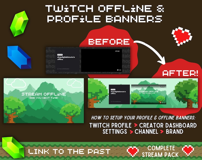 Link to the Past Animated Stream Overlay Pack Zelda Overlay - Etsy