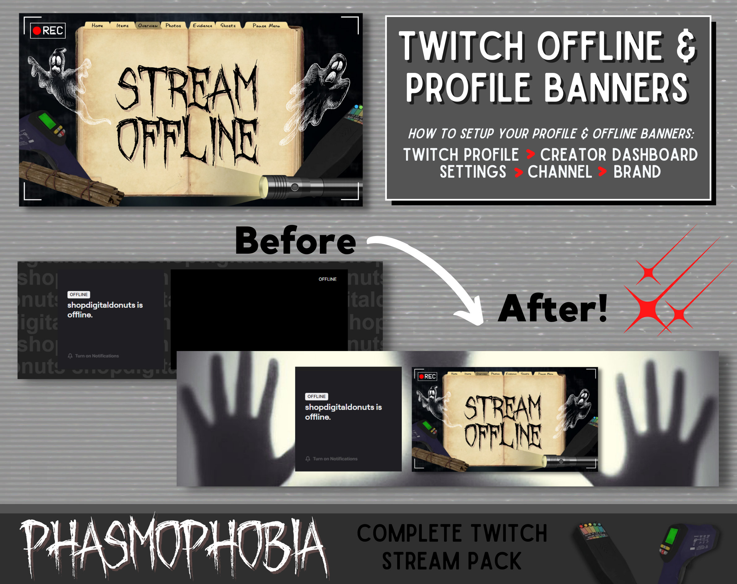 ANIMATED Phasmophobia Stream Overlay & Twitch Alerts Pack - Etsy Canada