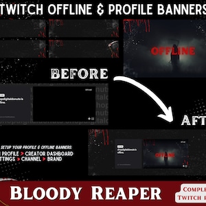 Bloody Grim Reaper Stream Overlay Stream Pack - Twitch Alerts, Twitch ...