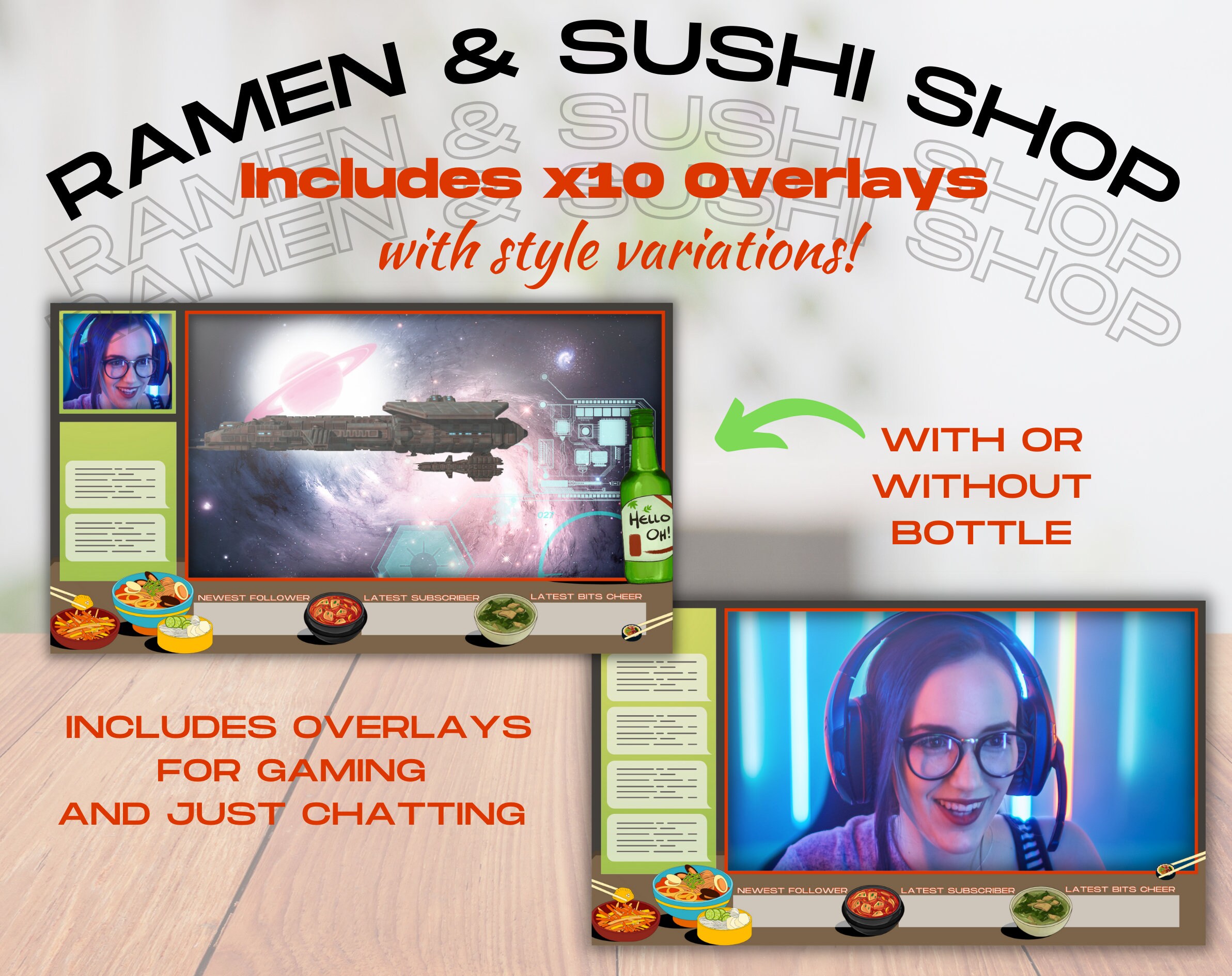 Ramen/sushi Animated Stream Overlay and Scene Pack Featuring - Etsy