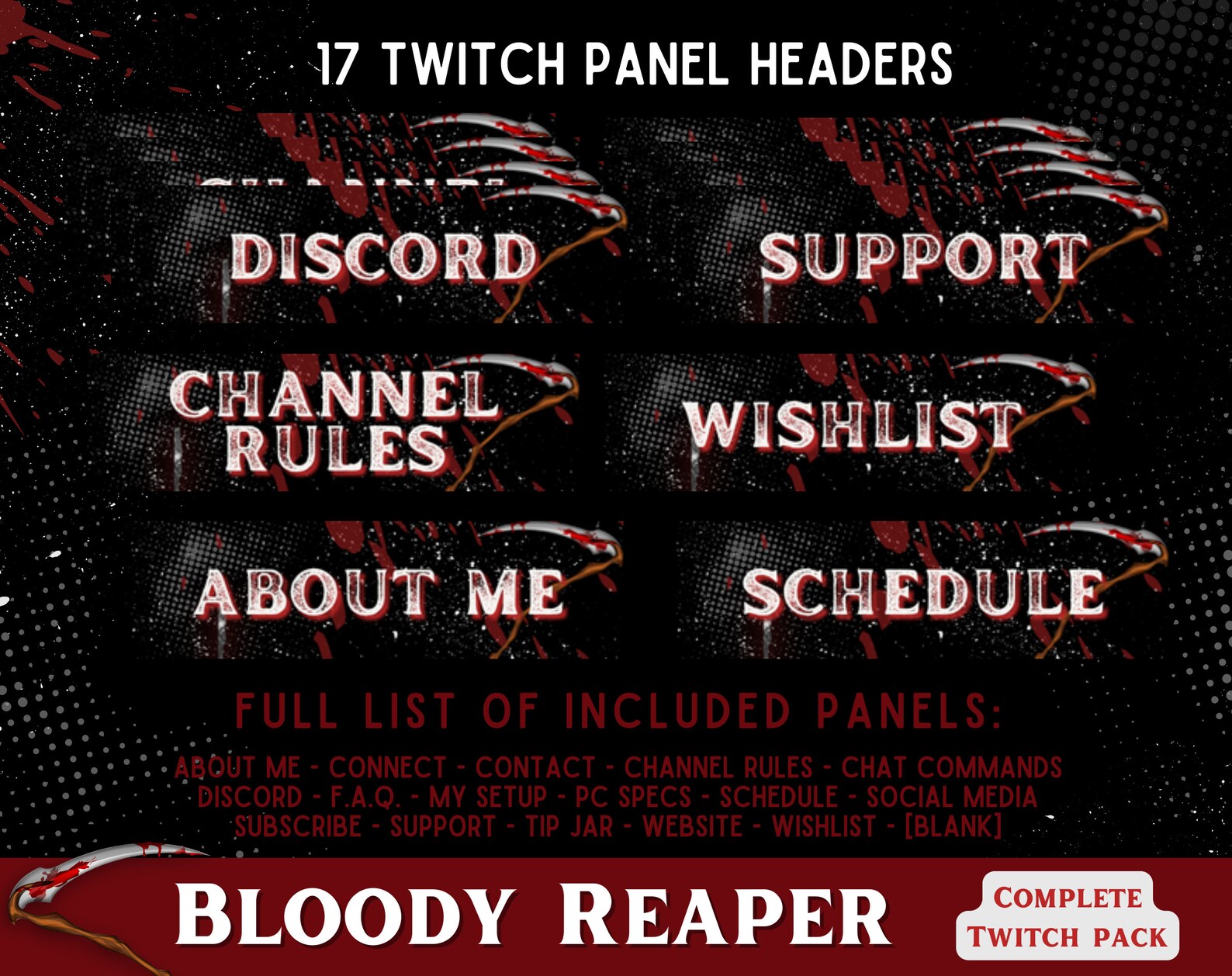 Bloody Grim Reaper Stream Overlay Stream Pack - Twitch Alerts, Twitch ...