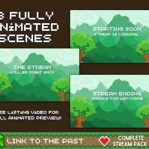 Link to the Past Animated Stream Overlay Pack Zelda Overlay SNES ...