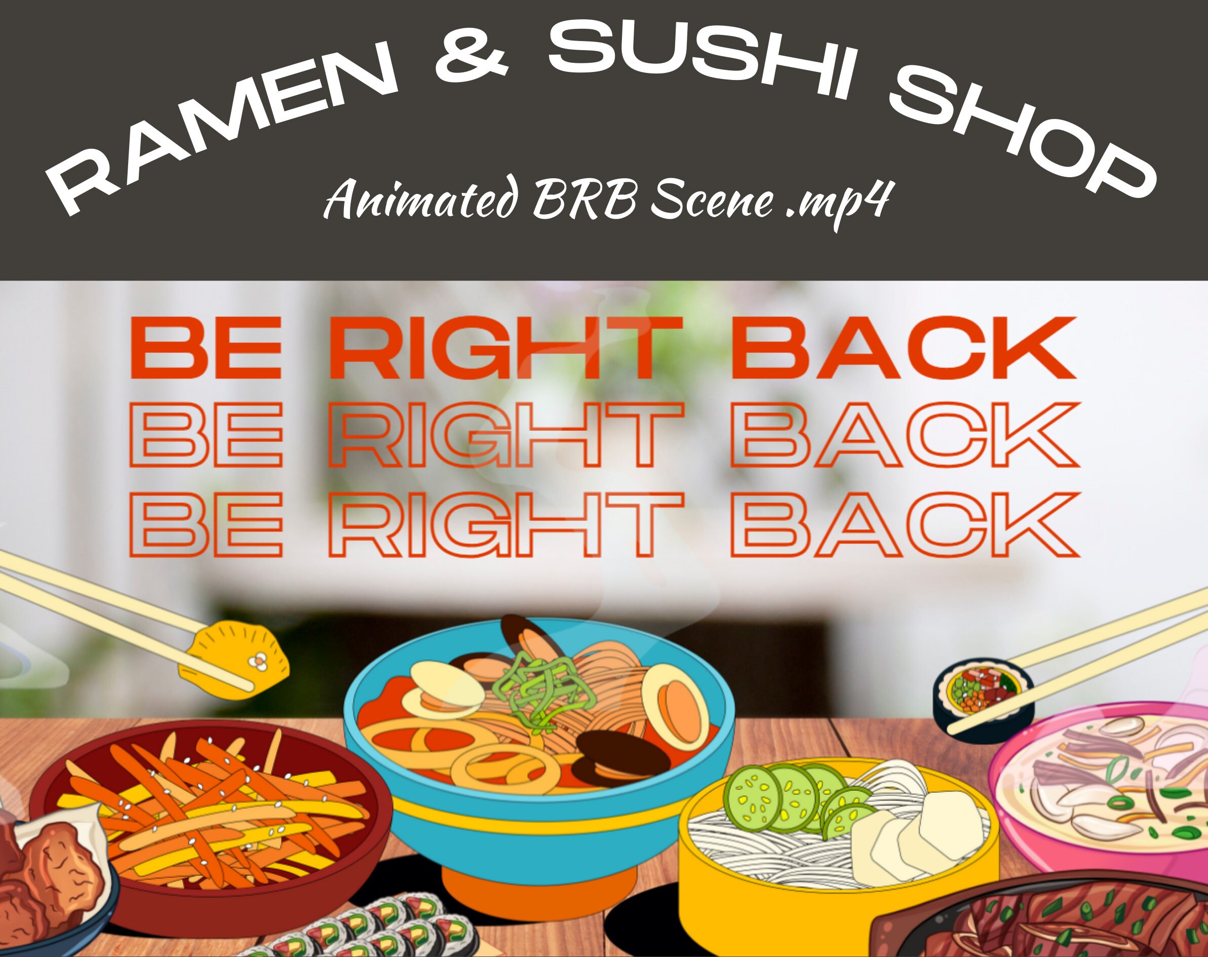 Ramen/sushi Animated Stream Overlay and Scene Pack Featuring - Etsy