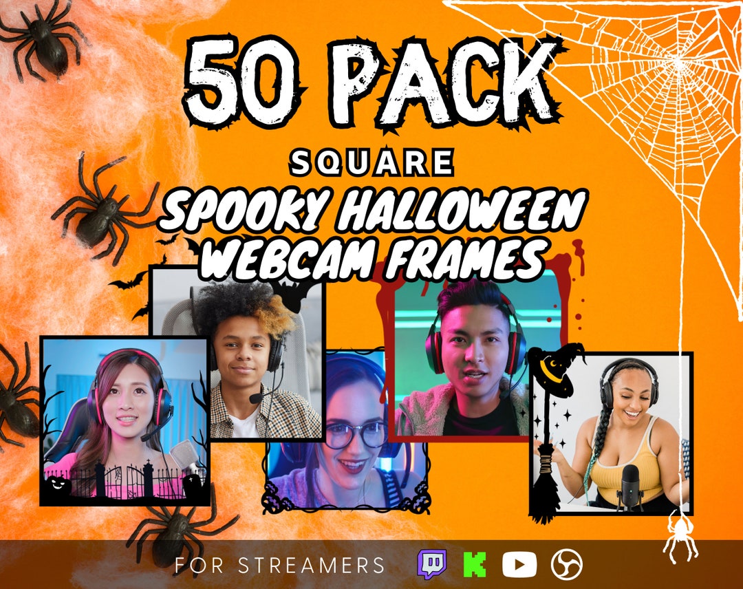 50 Halloween Webcam Frames & Overlays Obs/streamlabs | Spooky Stream ...