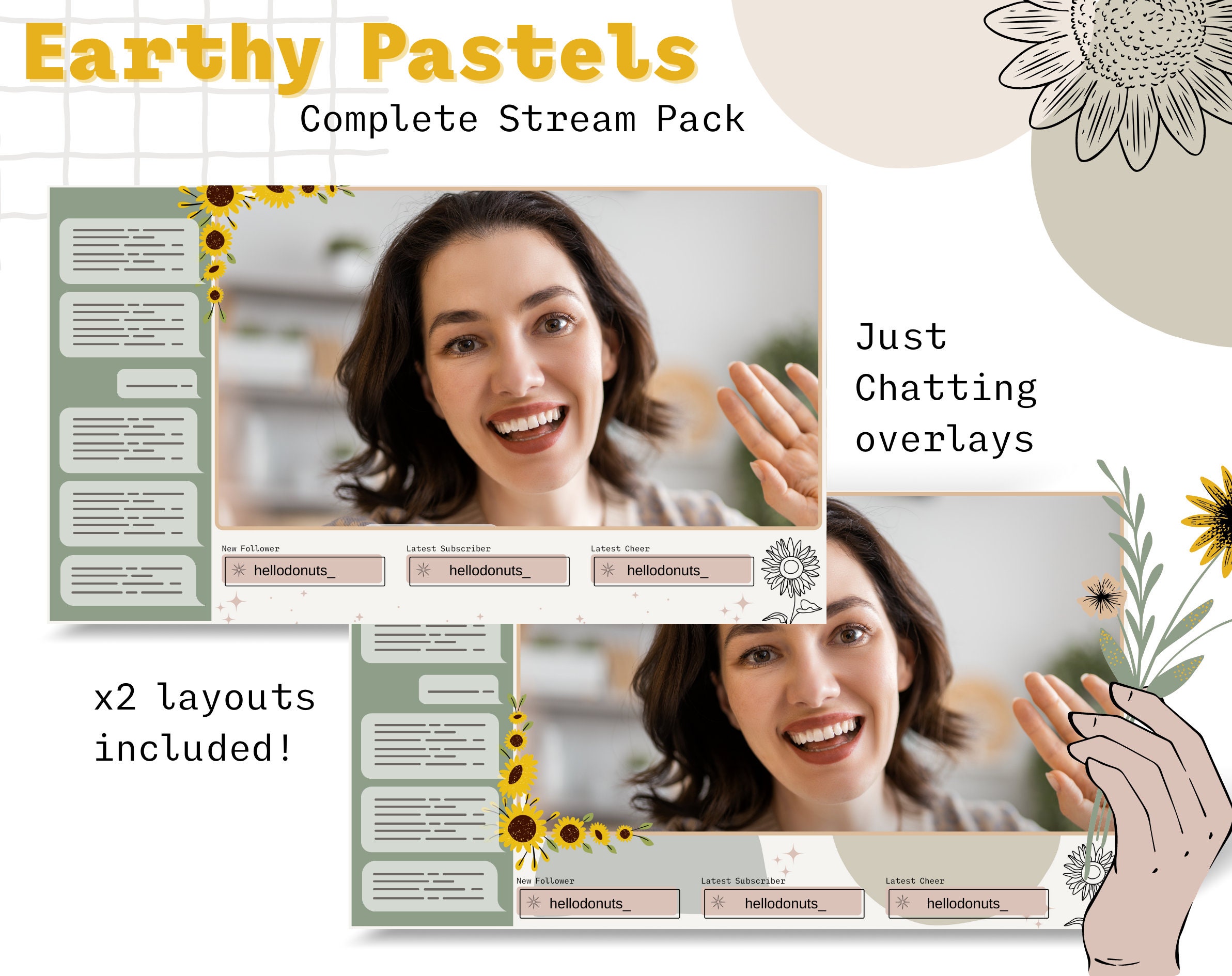 Earthy Pastels Animated Stream Overlay Pack Features a - Etsy
