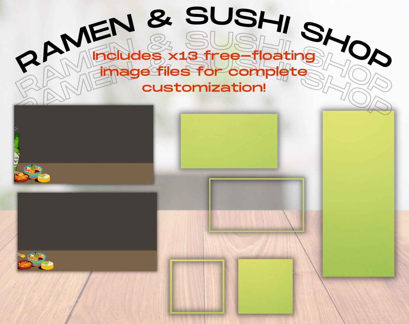 Ramen/sushi Animated Stream Overlay and Scene Pack Featuring - Etsy