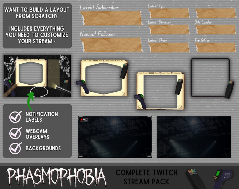 ANIMATED Phasmophobia Stream Overlay & Twitch Alerts Pack - Etsy Singapore