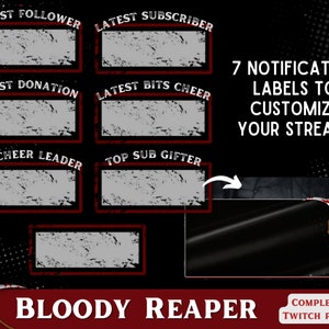 Bloody Grim Reaper Stream Overlay Stream Pack - Twitch Alerts, Twitch ...