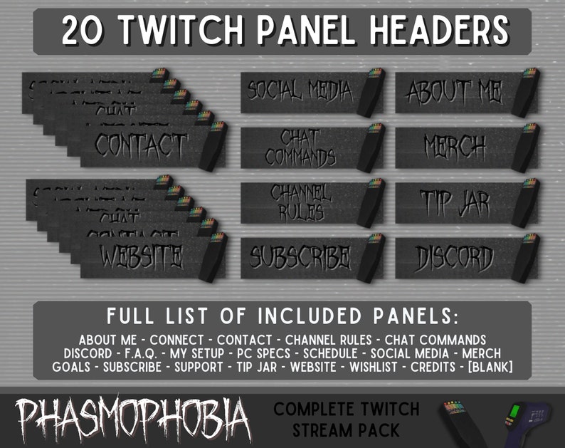 ANIMATED Phasmophobia Stream Overlay & Twitch Alerts Pack - Scenes ...