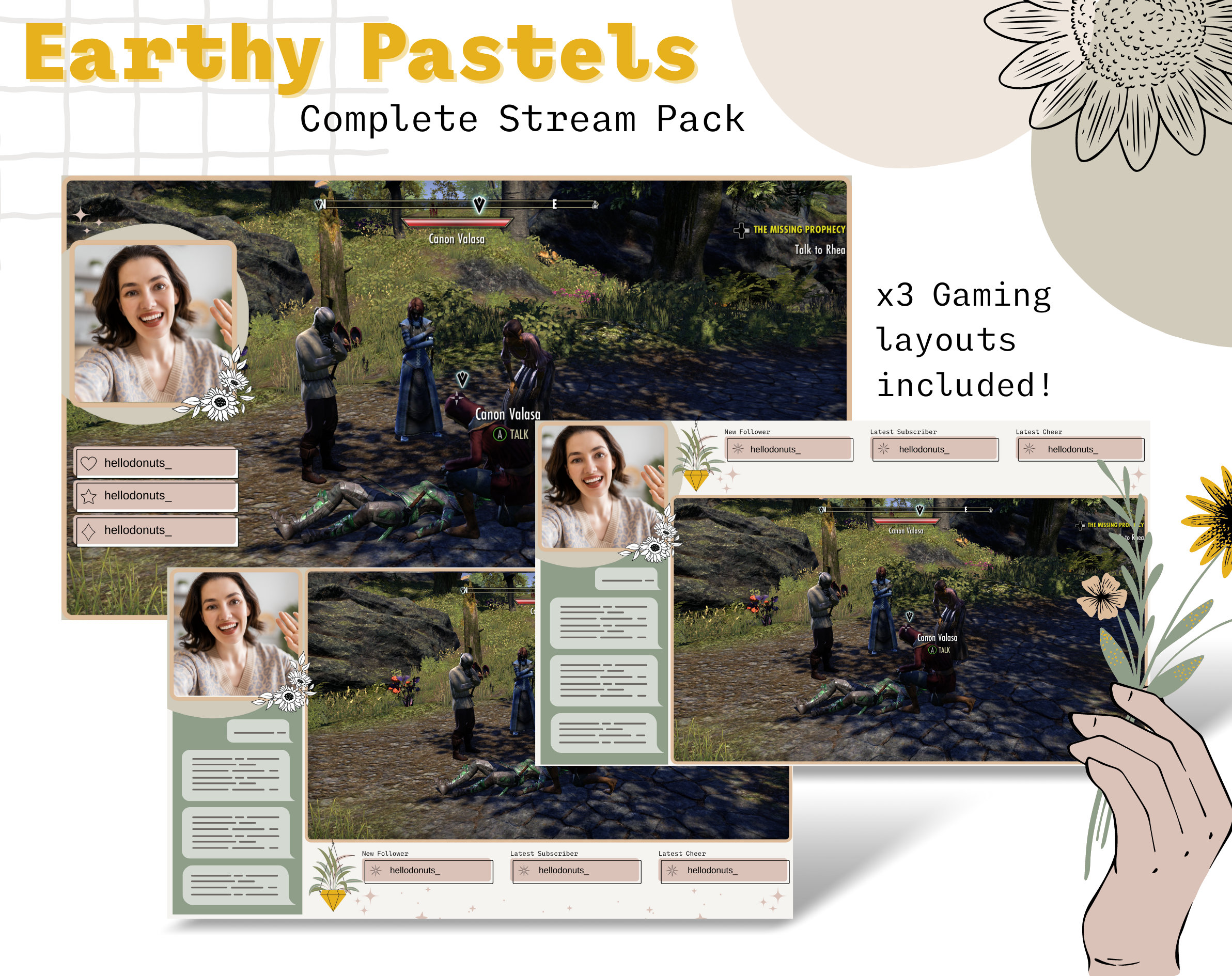 Earthy Pastels Animated Stream Overlay Pack Features a - Etsy