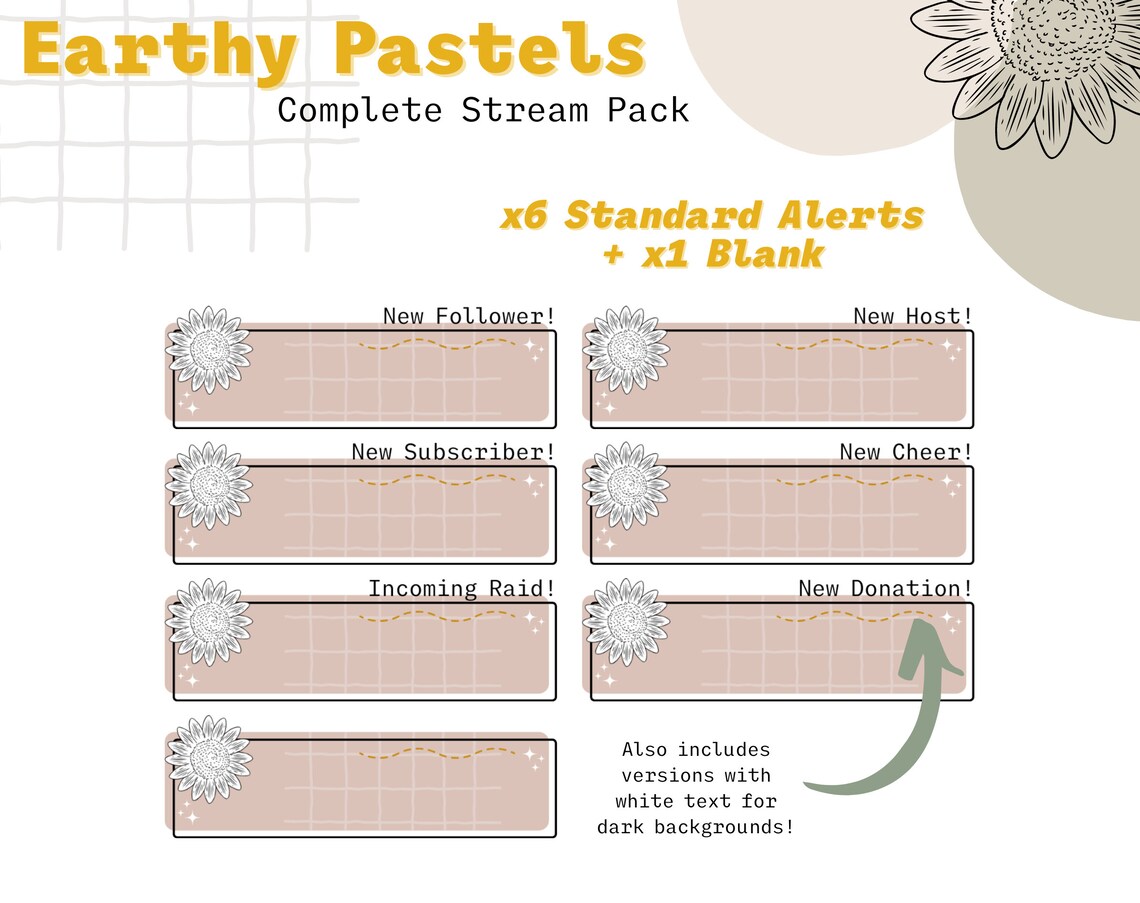 Earthy Pastels Animated Stream Overlay Pack Features a - Etsy