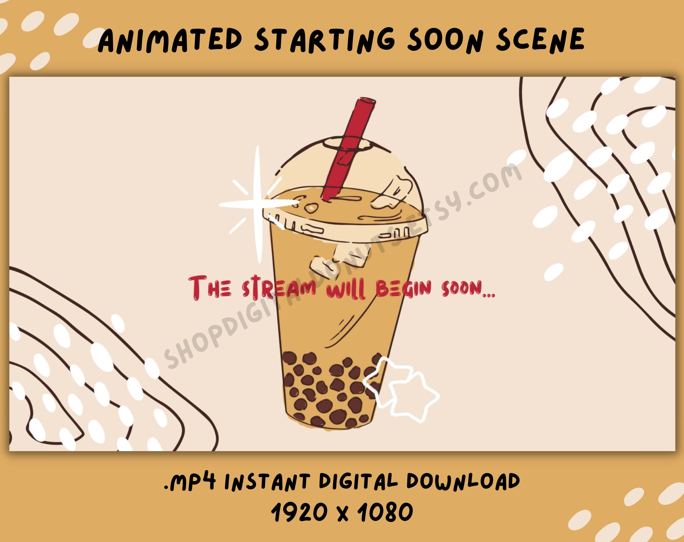 4 TWITCH SCENES Bubble Tea Boba Animated Twitch Scenes - Etsy