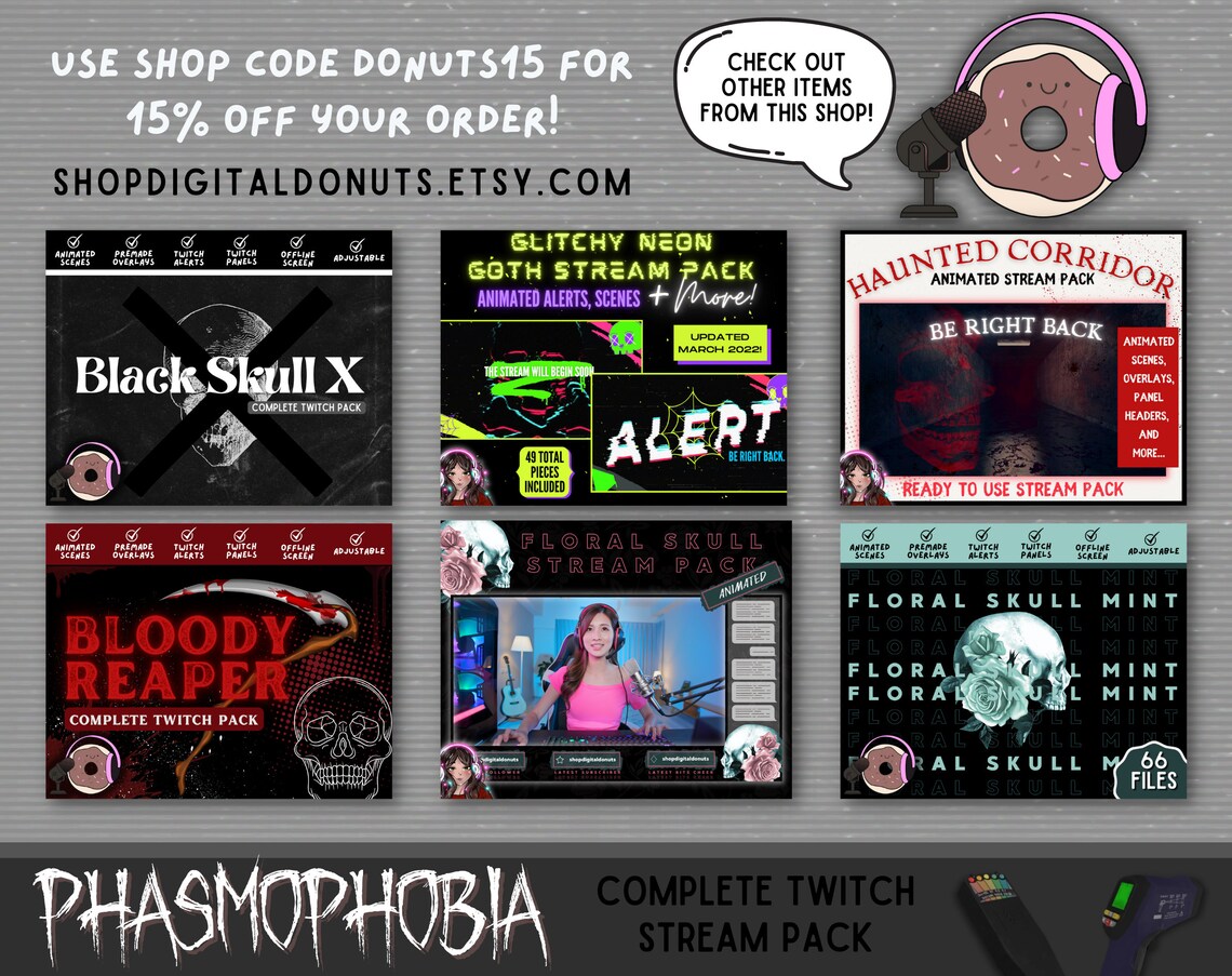 ANIMATED Phasmophobia Stream Overlay & Twitch Alerts Pack - Etsy