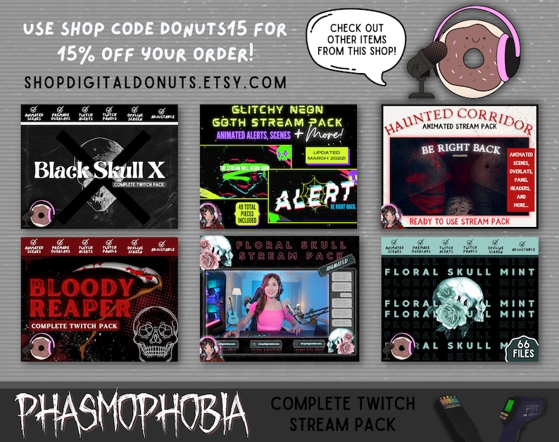ANIMATED Phasmophobia Stream Overlay & Twitch Alerts Pack - Etsy