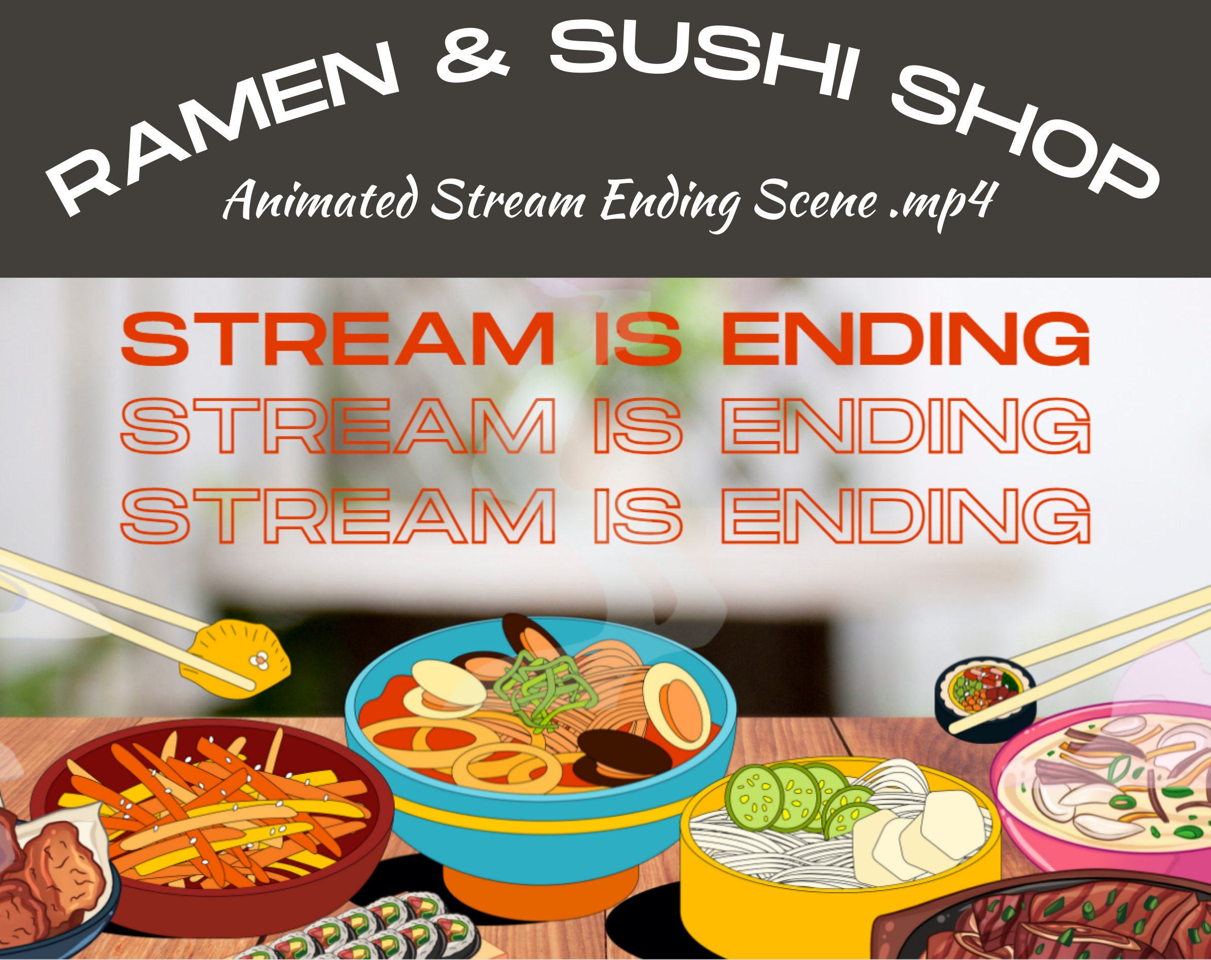 Ramen/sushi Animated Stream Overlay and Scene Pack Featuring - Etsy ...