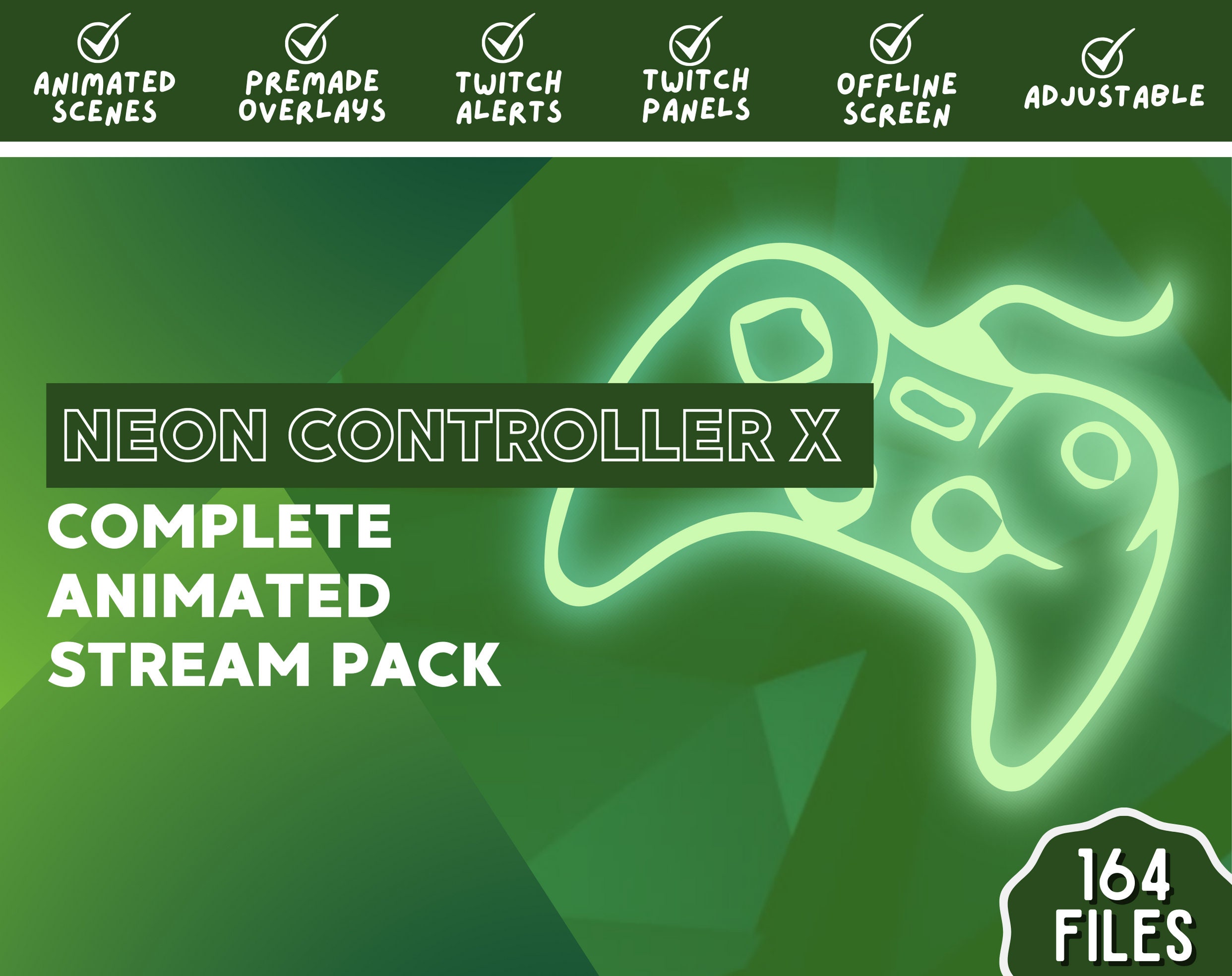 NEW Neon Controller X Stream Pack Animated Scenes, Overlays, Panel ...