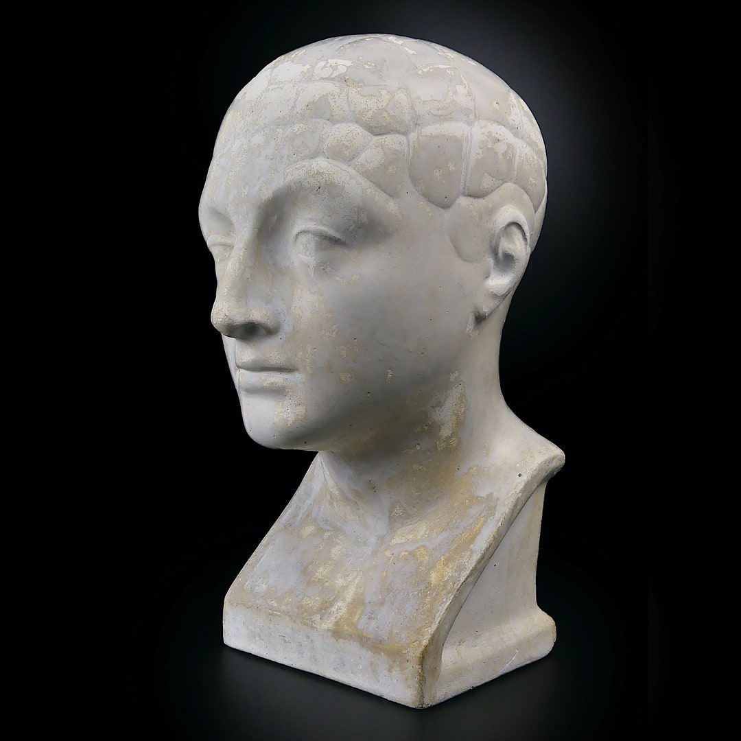 Old Phrenological Plaster Bust Signed S. L. With Engraved Symbol 19th ...
