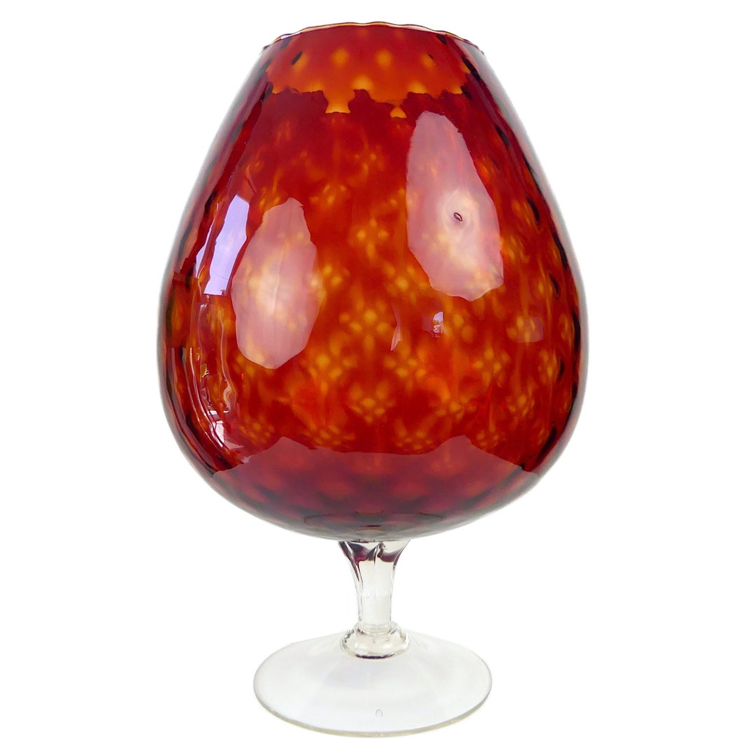 Large Stemmed Glass in Mouth-blown and Bubbled Glass - Interior ...