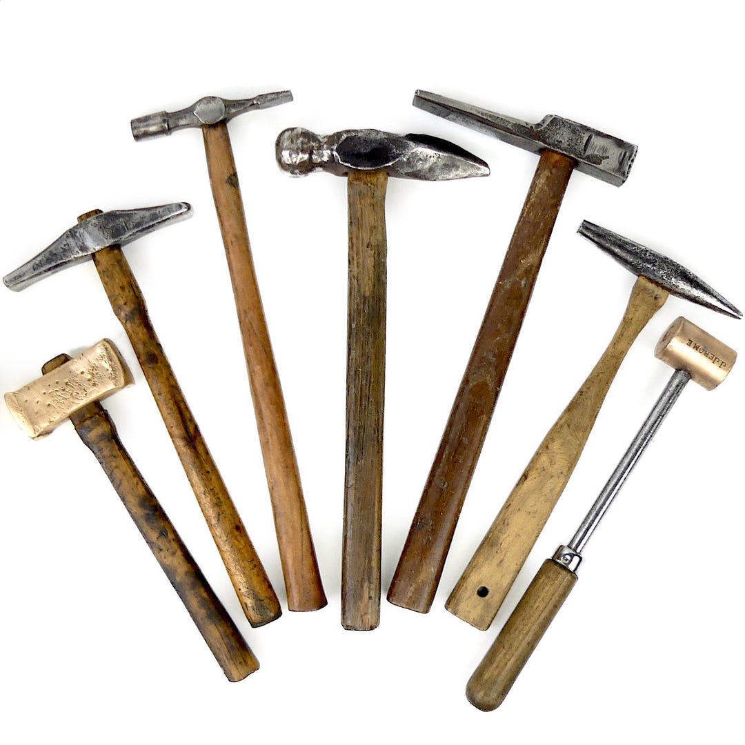 Seven Antique Hammers From the 1950s - Trades of Yesteryear - Cabinet ...