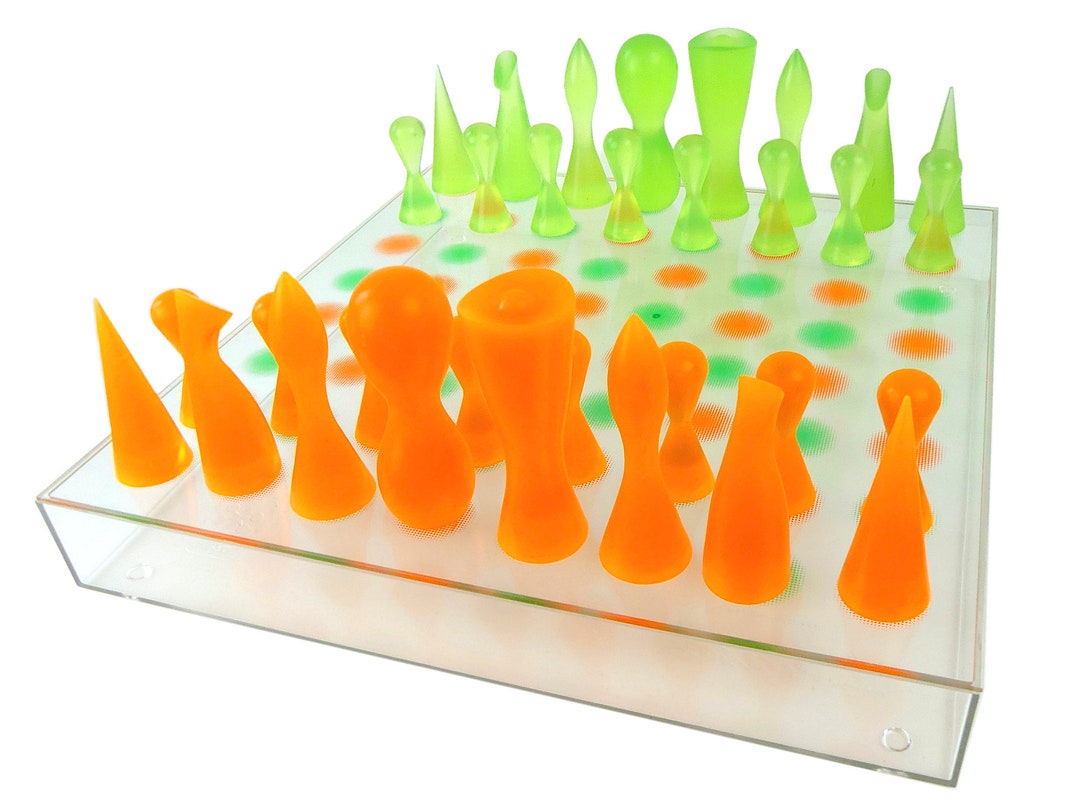 Karim Rashid Design Chess Set: Orange & Green Pop Art Decor - Etsy