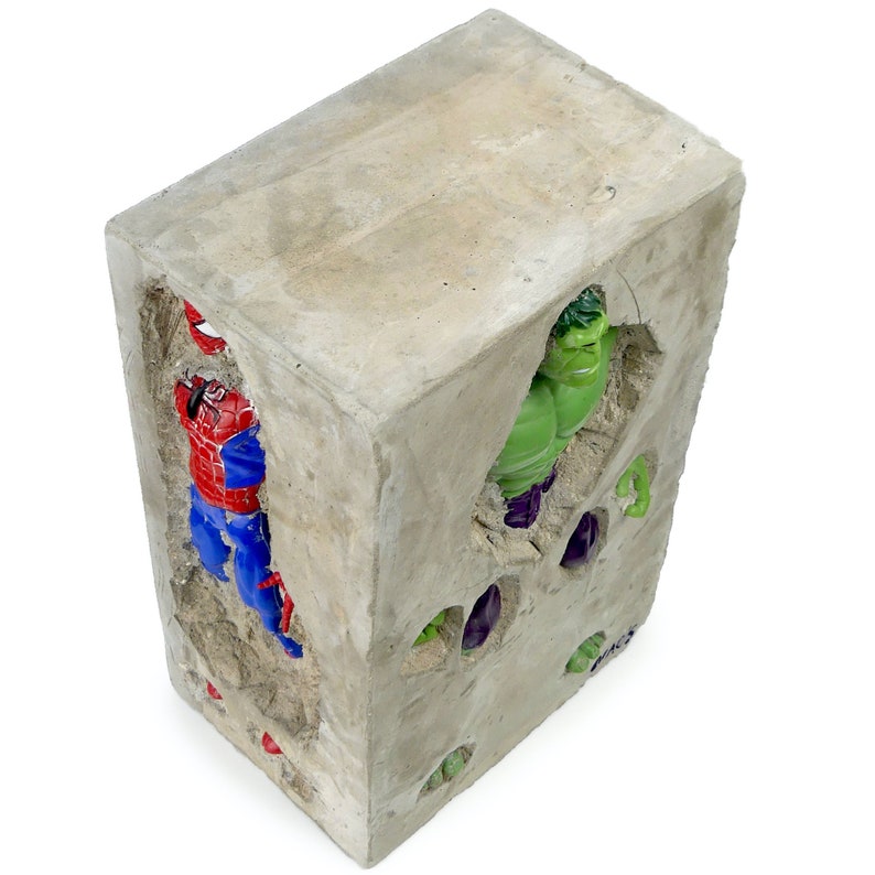 Concrete Superhero Sculpture Massive Inclusion Signed - Etsy
