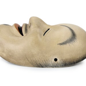 Ancient Enmei-kanja Mask From the Nô Theatre, Signed Yōun, in Cypress ...