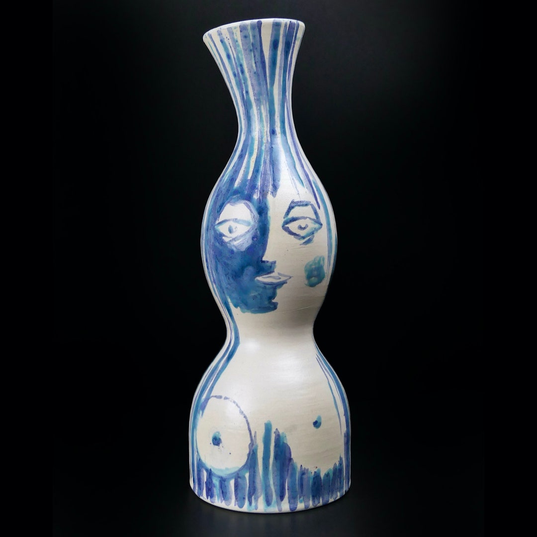 Rare Anthropomorphic Vase La Dame En Bleu by the Cloutier Brothers ...