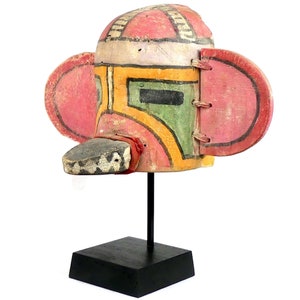Pink Hopi Kachina Mask With Large Ears in Light Polychrome Carved ...
