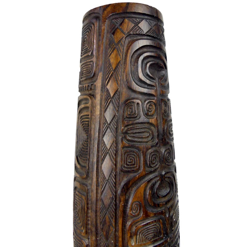 Polynesian Toere Slit Drum: Carved Wood Maohi Art With Aito Stick - Etsy