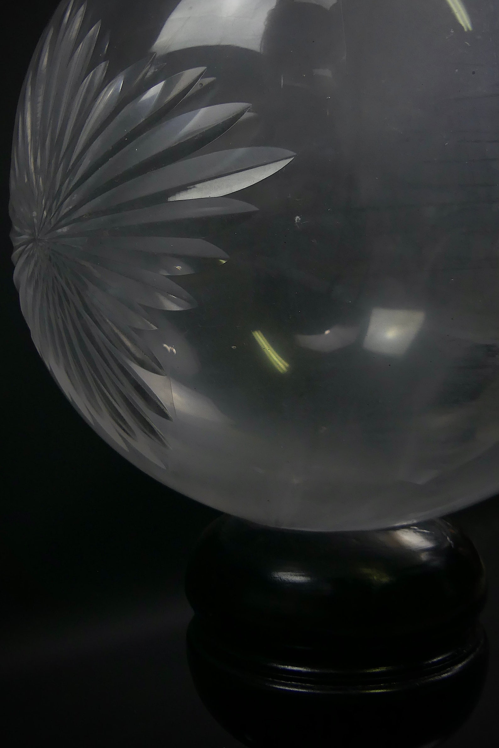 Pharmacy Ball in Cut Crystal on Its Black Turned Wooden Base - Etsy