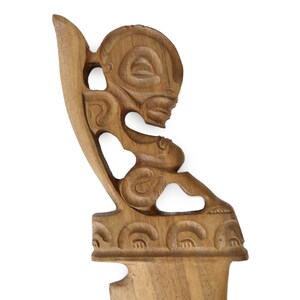 Two Miro Tiki Knives Carved on One Side - Polynesian Craftsmanship ...