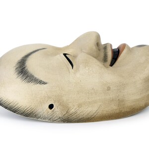 Ancient Enmei-kanja Mask From the Nô Theatre, Signed Yōun, in Cypress ...