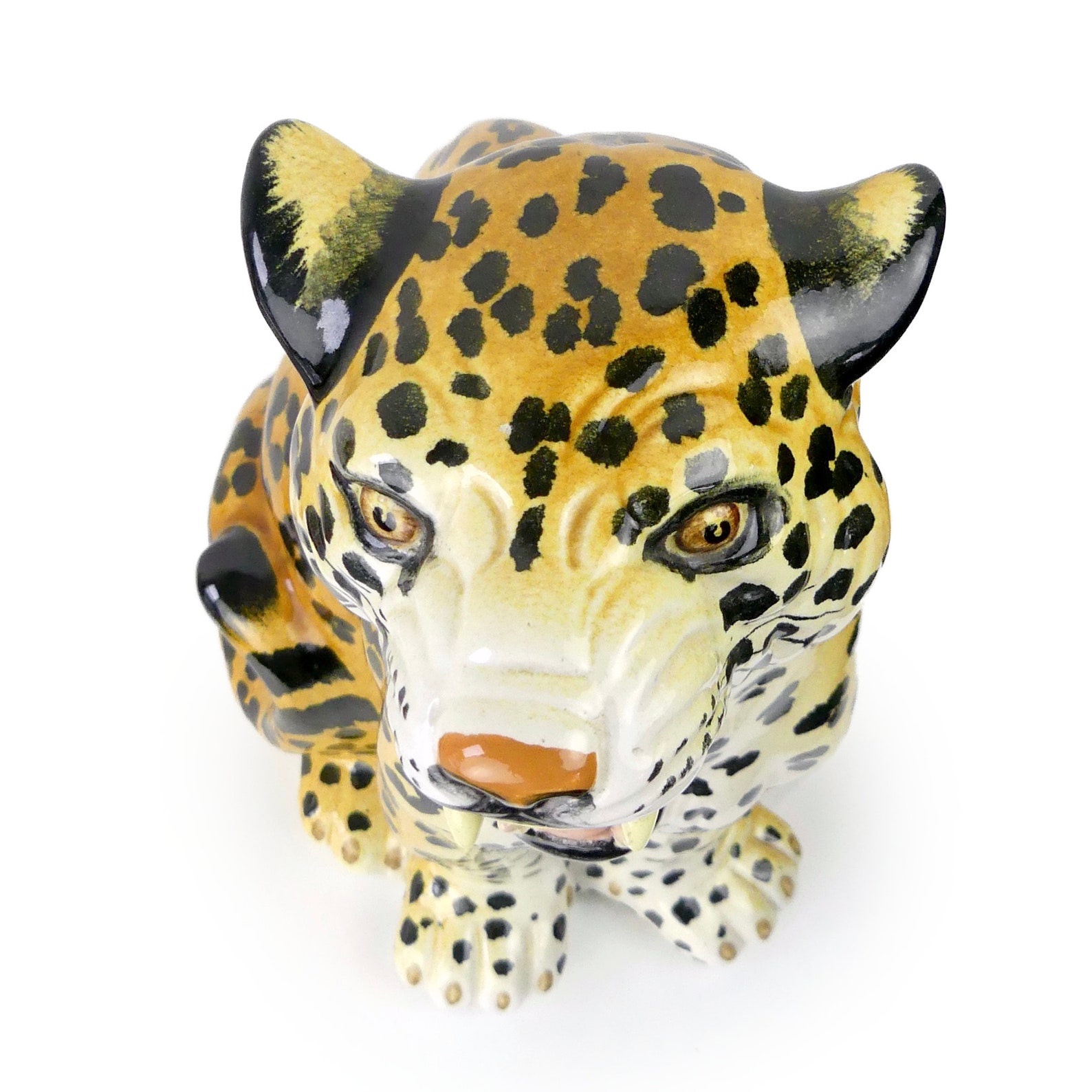 Large Leopard Ceramic Signed Art Ceramic Made in Italy 70s - Etsy
