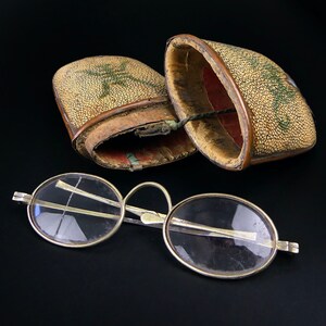 Old Chinese Glasses Case in Wood and Copper Shagreen, and Its Pair of ...